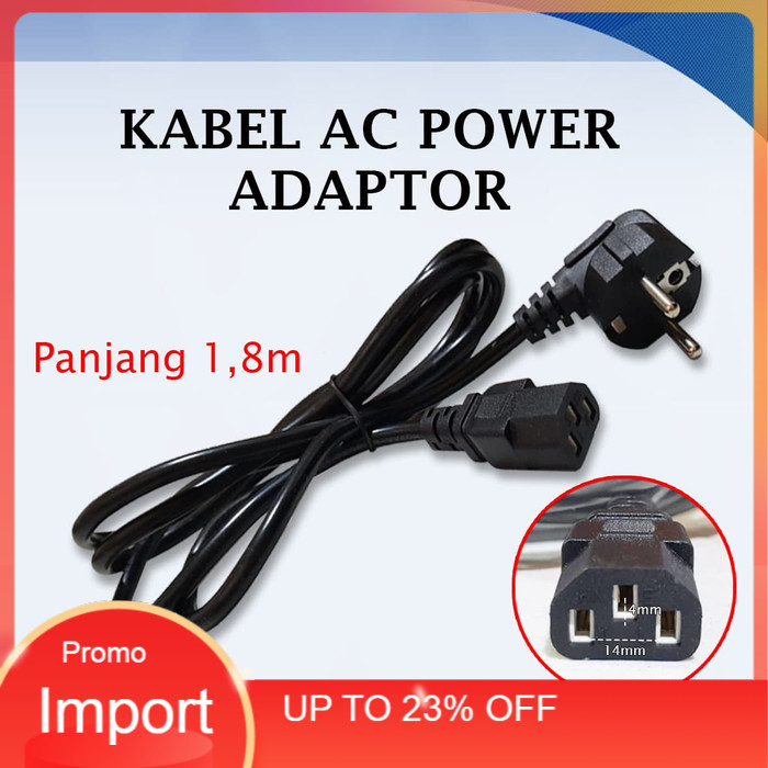 Jual Kabel AC Cord Power Adaptor Panjang 1,8 Meter | Shopee Indonesia