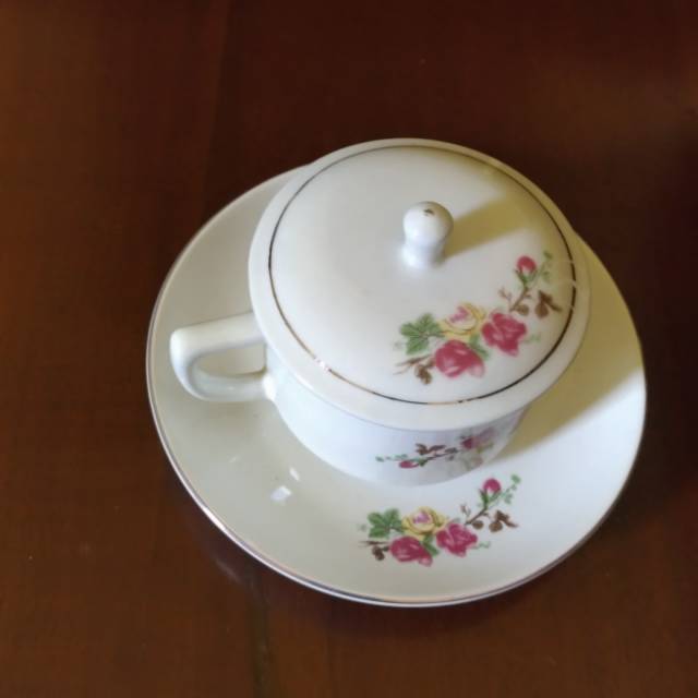 Jual Satu Set Cangkir kopi merk Sango 1 cangkir, tutup, lepek free ...