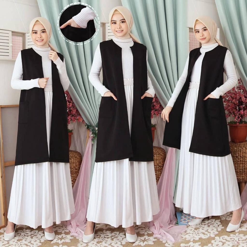 Jual AZALEA OUTER TANPA LENGAN PREMIUM - KALEA OUTFIT LONG CARDY ...