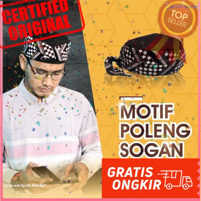 Jual Best Seller!! Peci Batik Jogokaryan Motif Poleng Sogan - 7 ...