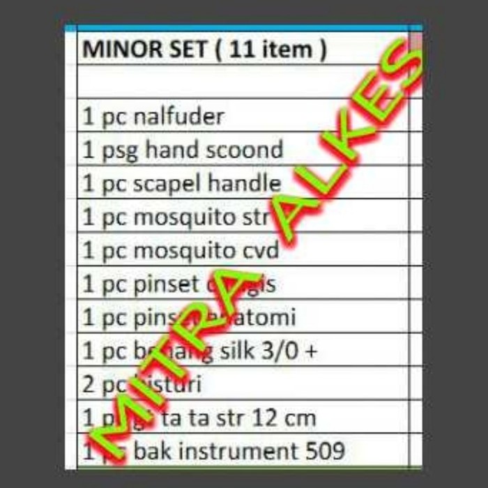 Jual Minor set 11 item / set minor / Alat operasi / alat bedah minor ...