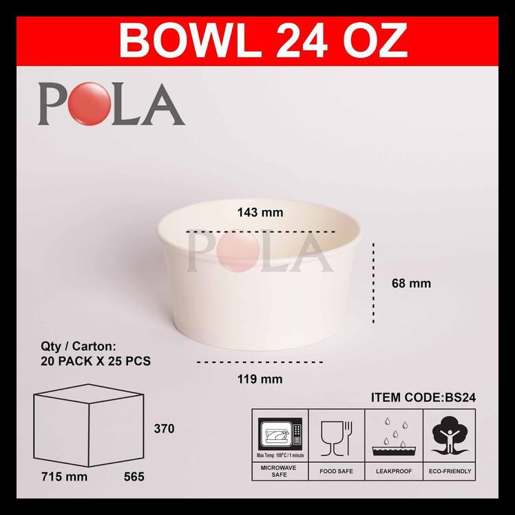 Jual GRATIS ! bs24 Paper Bowl 24 oz / Mangkok Kertas 720 ml + TUTUP - 50 pcs | Shopee Indonesia