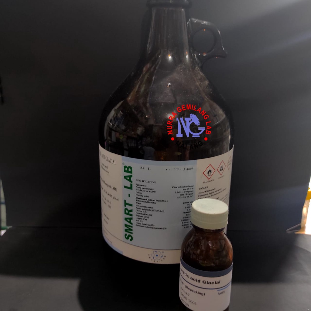 Jual Asam Asetat Glacial / Acetic Acid Smartlab A-1001 Repacking 100ml ...