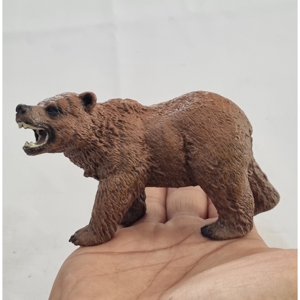 Jual Figur Hewan Beruang Brown Bear statue patung mainan Miniatur PVC ...