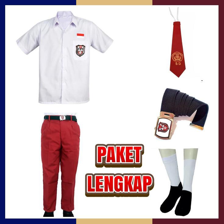 Jual Seragam Sekolah Sd Merah Putih Lengkap Celana Panjang Baju Pendek | Shopee Indonesia