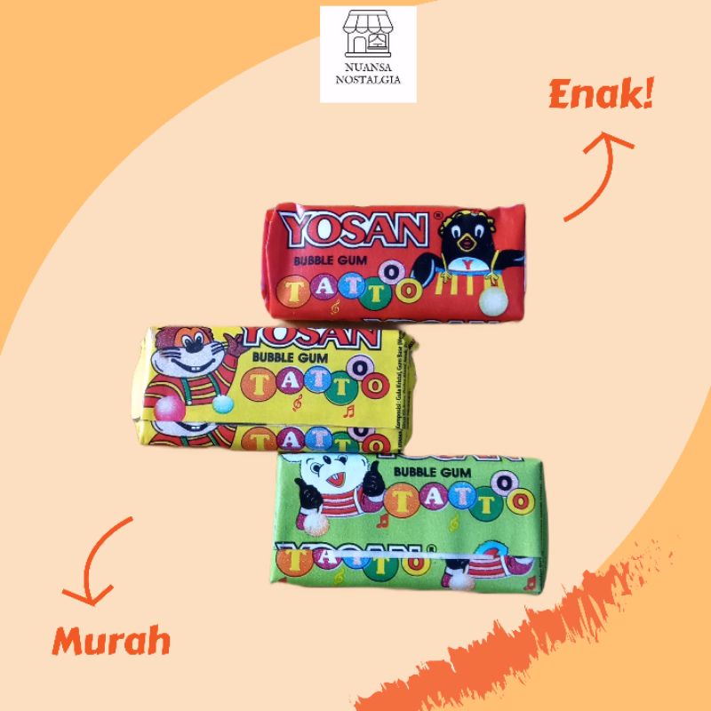 Jual TERMURAH! Permen Karet YOSAN - Bonus Tatto - Jajan Jadul (isi 5 ...