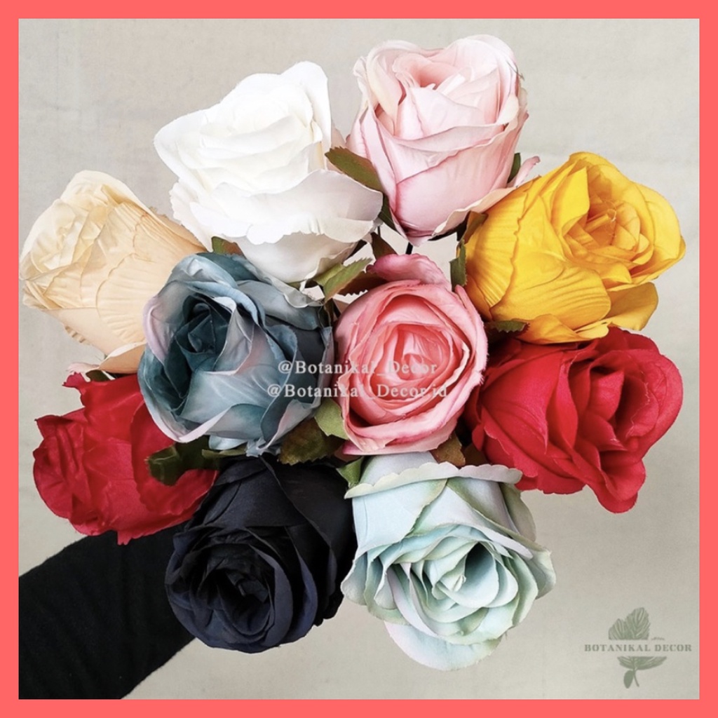 Jual Artificial Flower Autumn Rose Bunga Mawar Palsu Plastik Hias ...