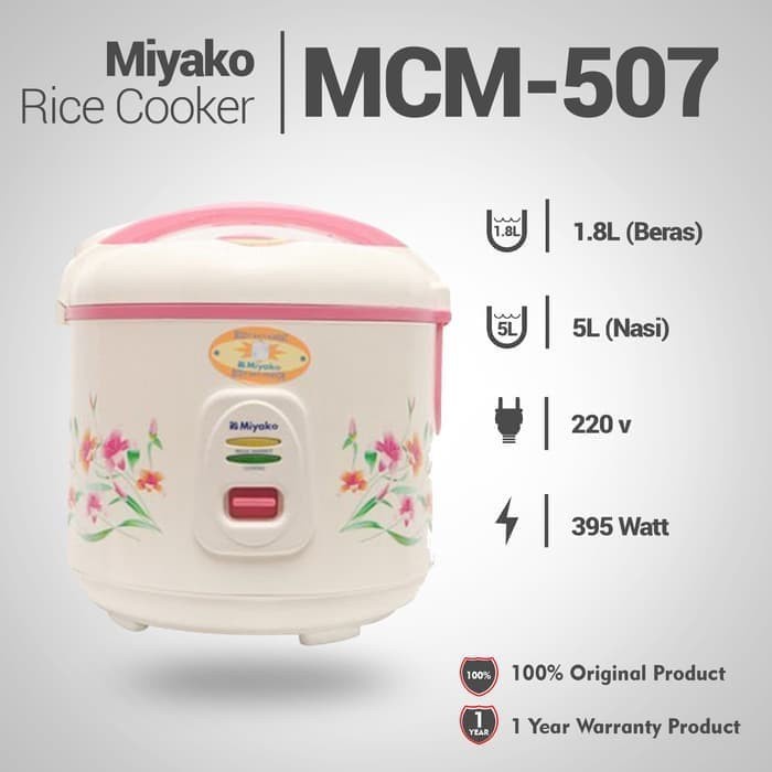 Jual MAGIC COM MEREK MIYAKO RICE COOKER MAGIC WARMER PLUS MCM-507 BGL 1 ...