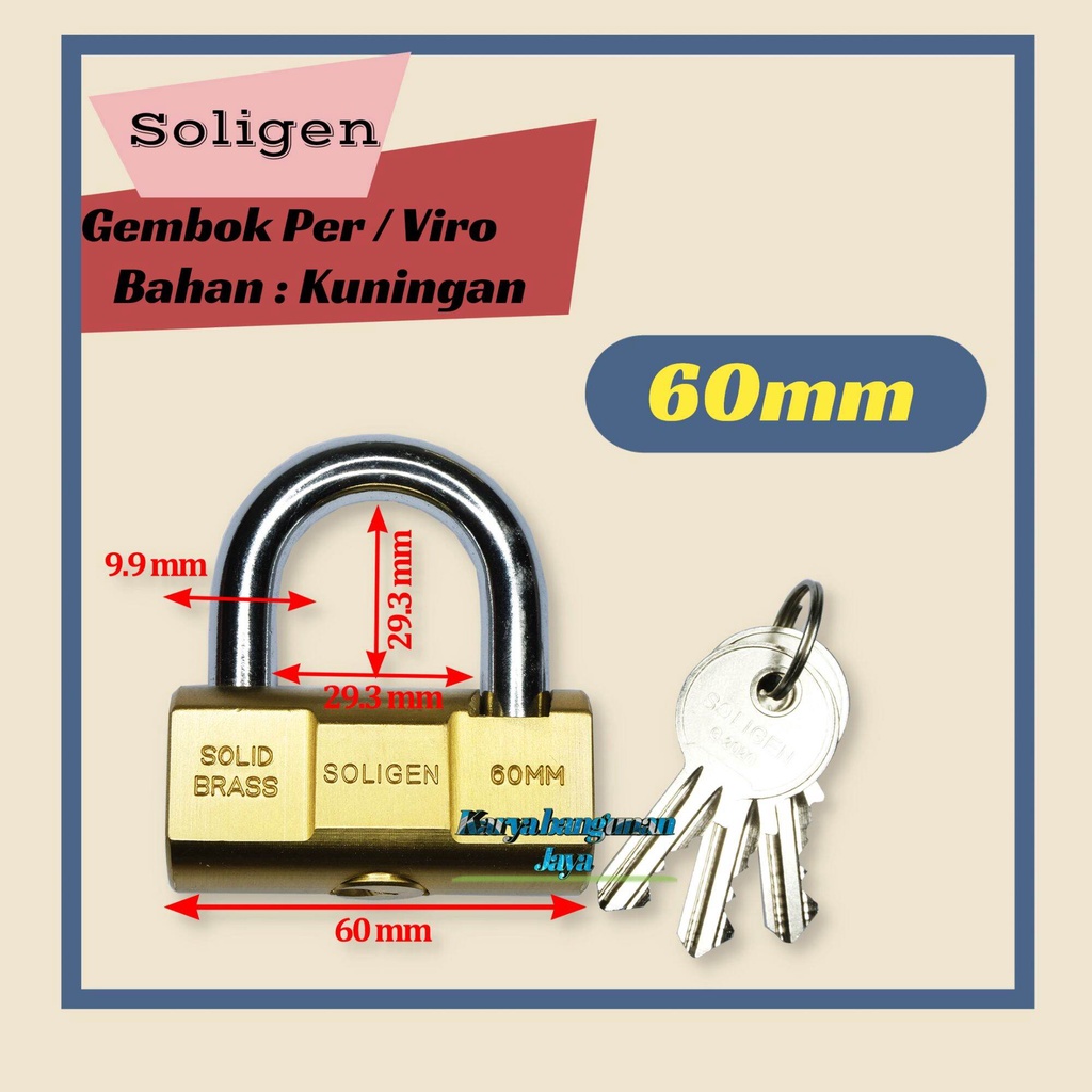 Jual Gembok Soligen Tipe V 60 mm - GEMBOK PAGAR - GEMBOK RUMAH - GEMBOK ...