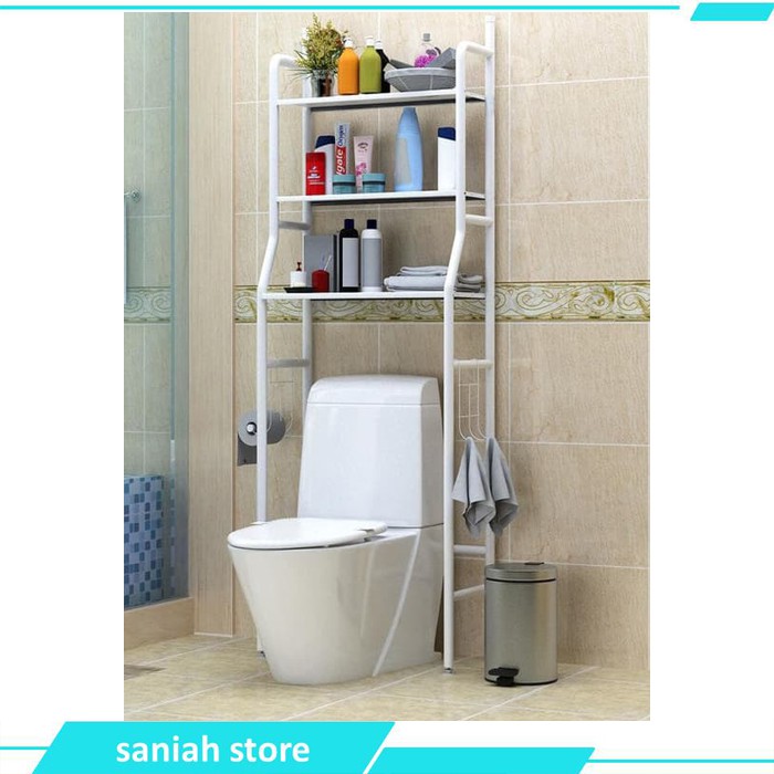 Jual Rak Toilet Organizer WC Tissue Sabun Kloset Kamar Mandi Rak susun ...