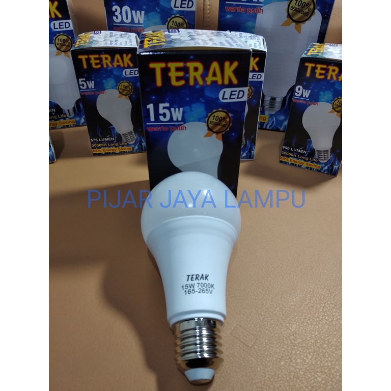 Jual Lampu LED TERAK 15 watt Bohlam LED Rumah 15W Cahaya Putih Terang ...