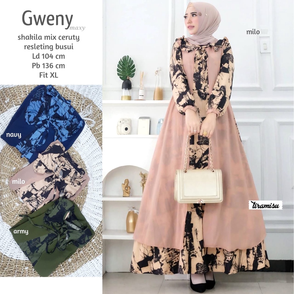 Jual Gweny Maxi Dress Original Tiramisu Shopee Indonesia