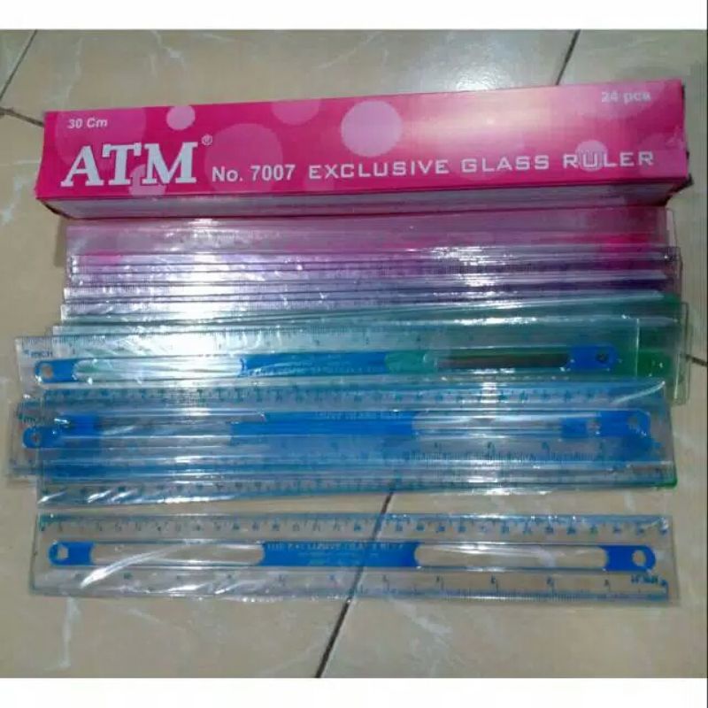 Jual [1 pak] penggaris ATM 30 cm isi 24 pcs/penggaris plastik | Shopee Indonesia