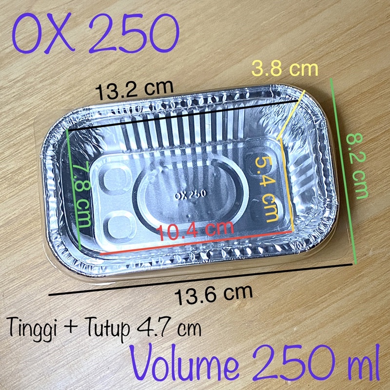 Jual Aluminium Foil Cup OX 250 + Tutup Mika Bestfresh / Alufoil Tray Persegi Panjang 5x10 cm OX ...