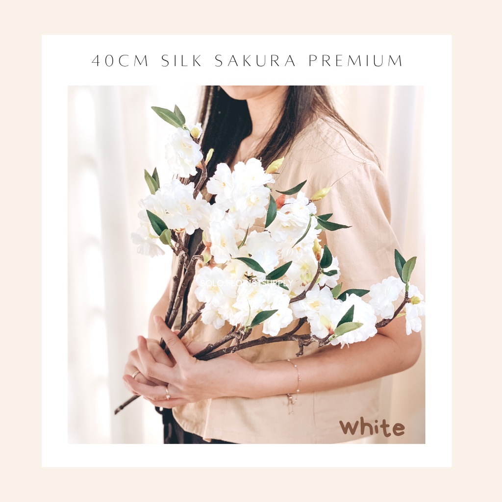 Jual 40cm SILK SAKURA PREMIUM X3 Bunga Cherry Blossom X 3 Artificial ...