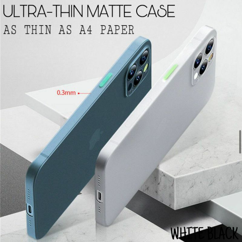 Jual Ultra Thin Case iPhone 13 12 11 Pro Max Mini Casing matte doff White Black | Shopee Indonesia