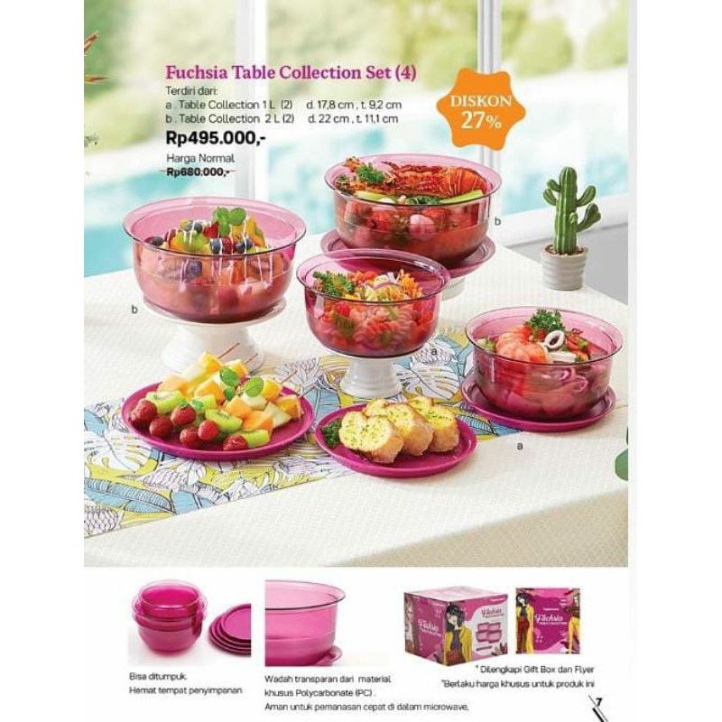 Jual table collection set plus free (4) wadah saji tupperware | Shopee ...