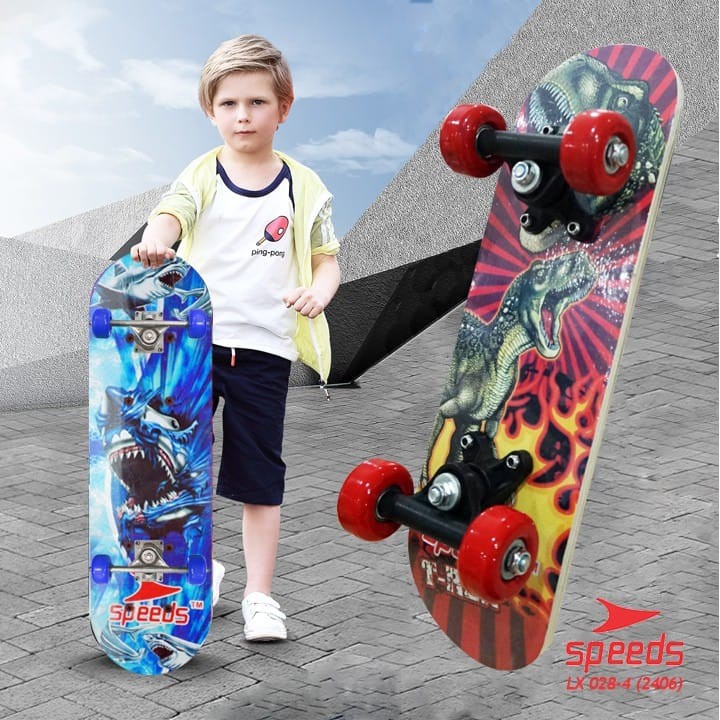 Jual Skateboard Anak 17 inch Mainan Roda PVC Papan Skate Fullset ...
