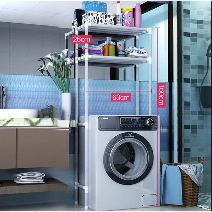 Jual RAK STORAGE MESIN CUCI 2 LAYER RAK MESIN CUCI STORAGE 2 SUSUN ...