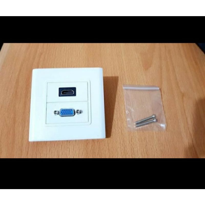 Jual SKU-1013 FACEPLATE VGA + HDMI COMBO / FACE PLATE / MODULAR VGA ...
