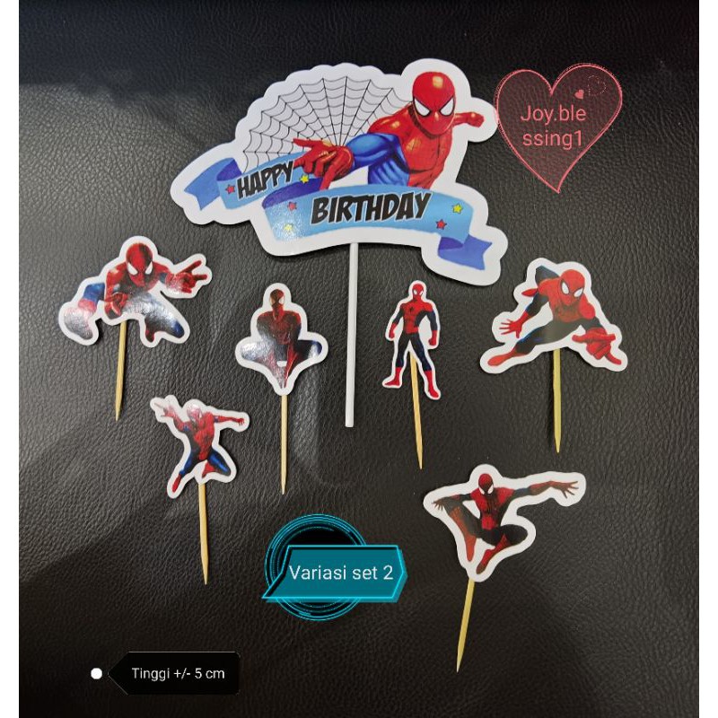 Jual TOPPER BIRTHDAY SPIDERMAN/PITA PARCEL 46 X 5/TOPPER BANGUNAN/HANG ...