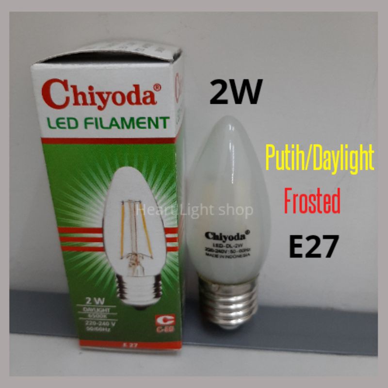 Jual LED FILAMENT 2W PUTIH DAYLIGHT FROST E27 CHIYODA C-35 LAMPU LOMBOK LED 2W PUTIH | Shopee ...