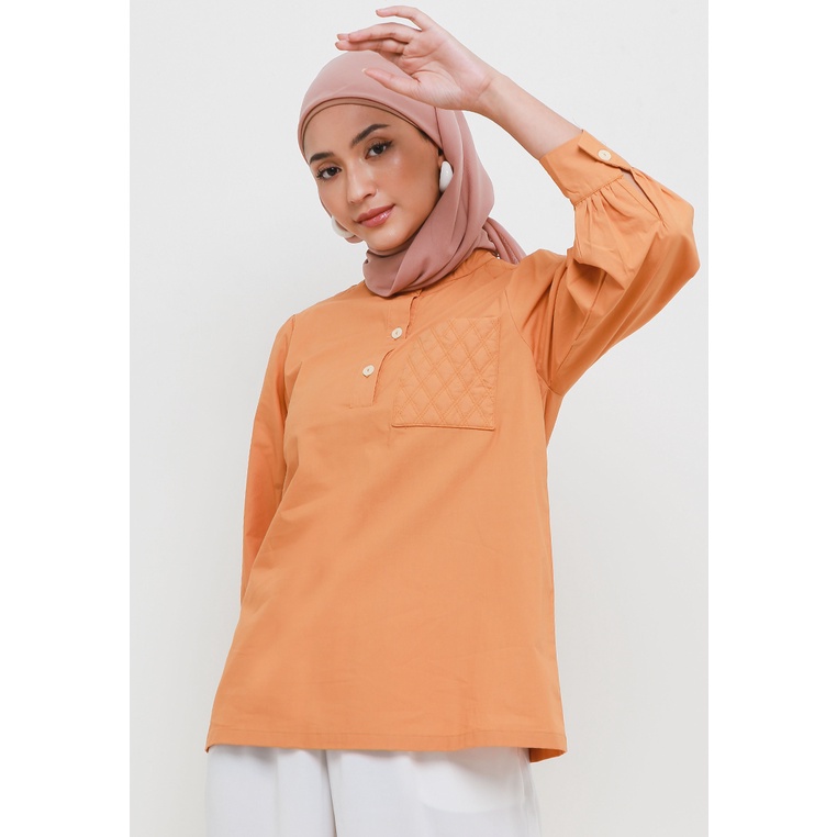 Jual MFMW Sukaria Blouse Mustard | Shopee Indonesia