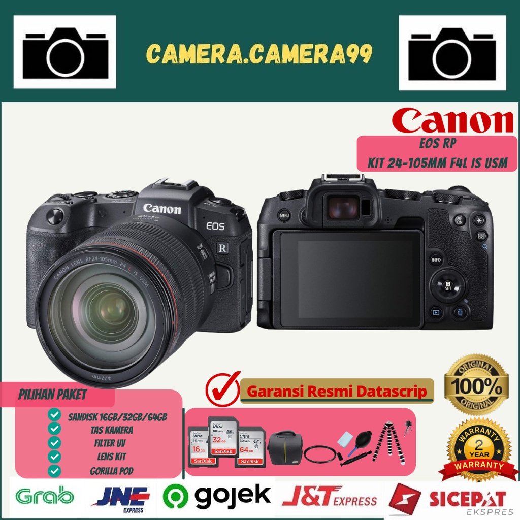 Jual Canon Eos RP Kit RF 24-105mm F4 L IS USM Resmi | Shopee Indonesia