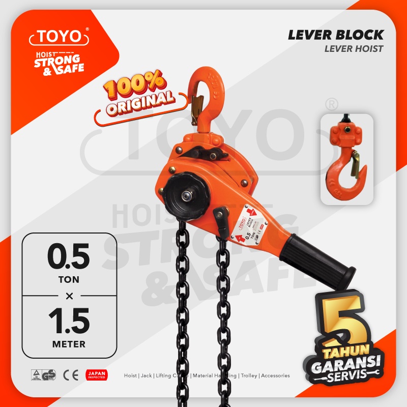 Jual TOYO Lever Block / Lever Hoist 0.5 Ton x 1.5 Meter | Shopee Indonesia
