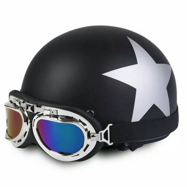 Jual Helm Catok Retro Motor Klasik - Model Star - Black | Shopee Indonesia