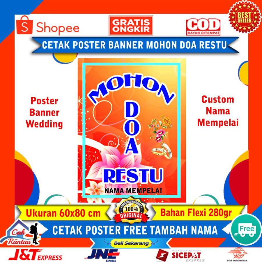 Jual Spanduk Banner Poster Dekorasi Happy Wedding Pernikahan Anniversary Mohon Doa Restu Free ...