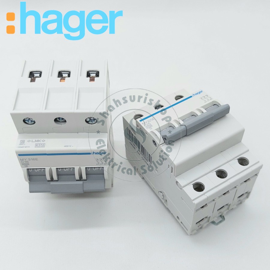 Jual HAGER MCB 3P 3 PHASE 6 10 16 20 25 32 40 AMPER 4,5KA TYPE C MY SNI | Shopee Indonesia