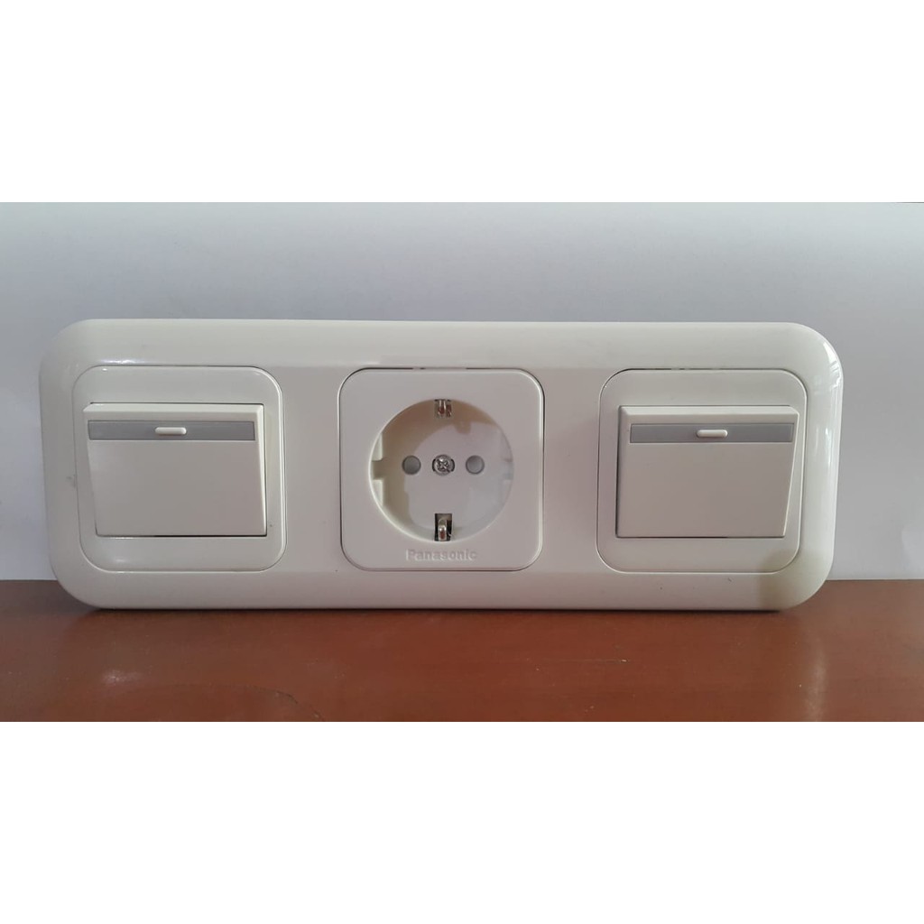 Jual saklar engkel lebar + engkel lebar + stop kontak arde panasonic ...
