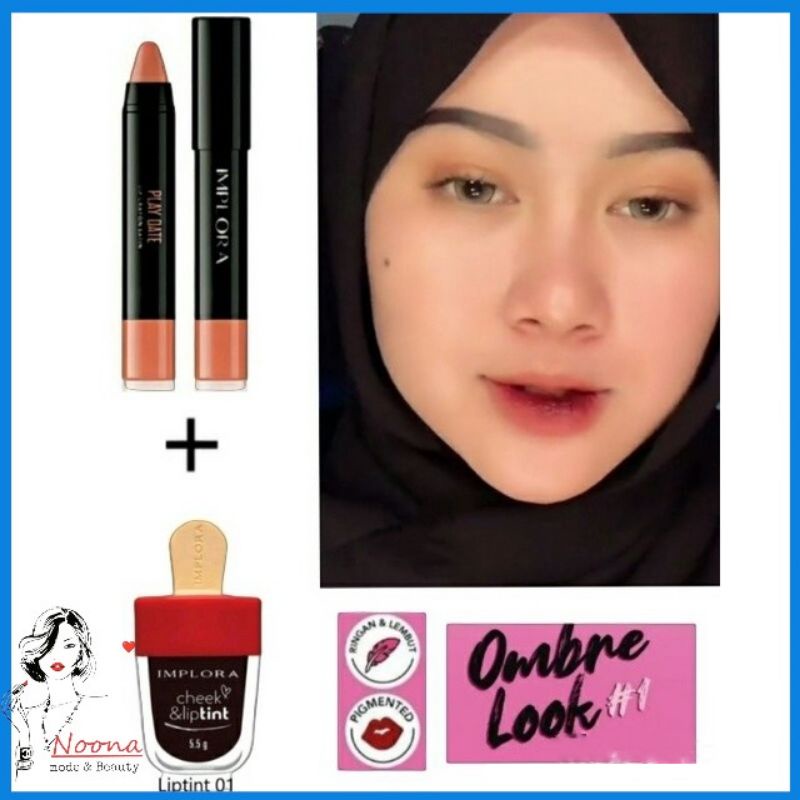 Jual Ombre Lips Implora / Ombre lips Crayon satin play date dan liptin ...