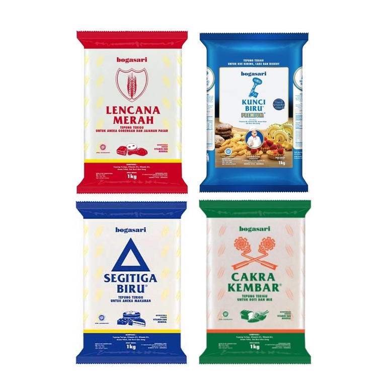 Jual BOGASARI TEPUNG 1KG - Tepung KUNCI/CAKRA/SEGITIGA/LENCANA 1kg ...