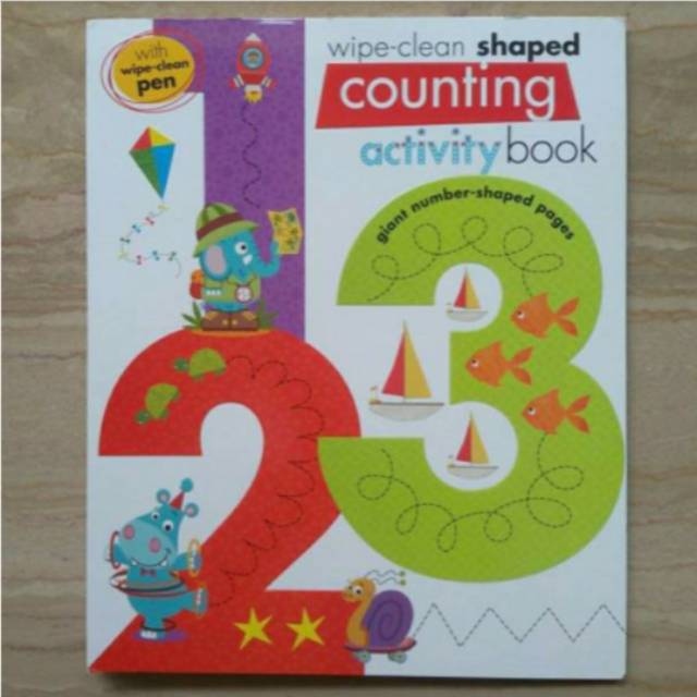 Jual 123 Wipe-clean shaped counting and activity book (with pen ...