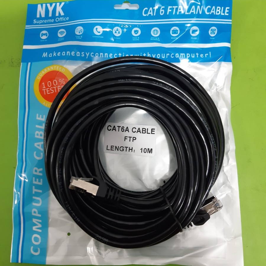 Jual NYK KABEL LAN CAT 6A 10M FTP OUTDOOR | Shopee Indonesia