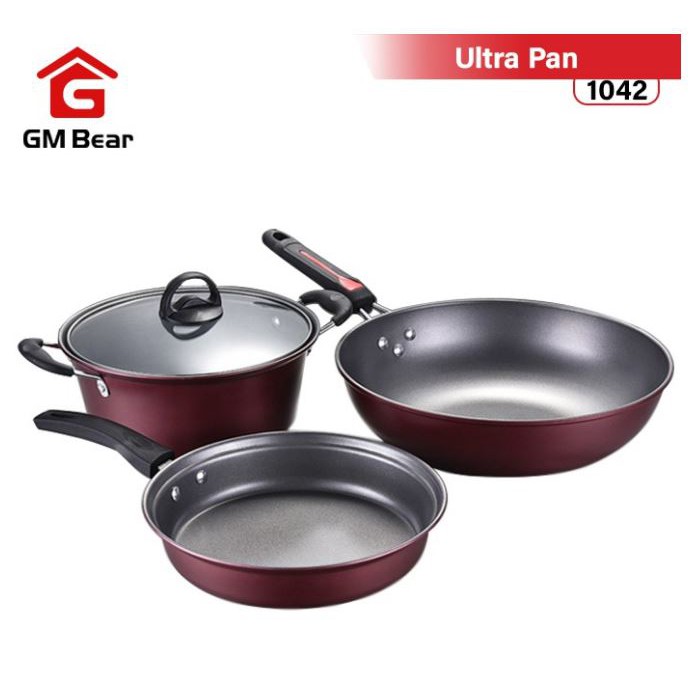 Jual GM Bear Panci Teflon 1 Set 3 pcs 1042-Panci Teflon Set 3 | Shopee ...