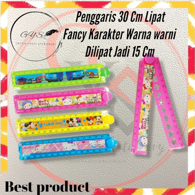 Jual Penggaris 30 Cm Lipat Fancy(PCS)/Garisan/Mistar/pengaris lucu ...