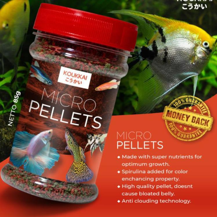 Jual Kirim sekarang lr Micro Pellets Koukkai 85g untuk cupang , guppy , tetra , angel fish ...