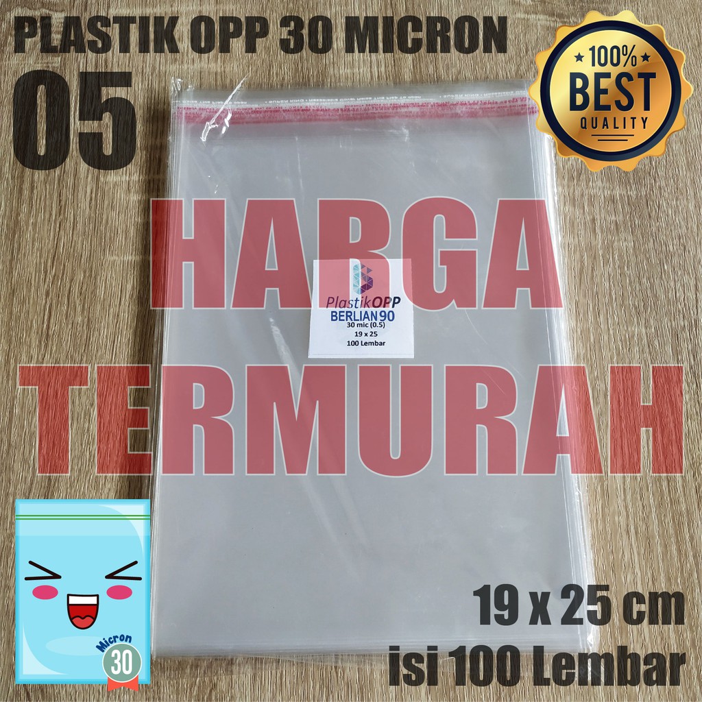 Jual PLASTIK OPP TEBAL 19 x 25 cm 30 Micron (0,5) PLASTIK KEMASAN ...
