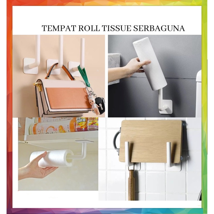 Jual Holder Gulungan Tempel Tisu Toilet / Tempat Tisu Gulung Serbaguna ...