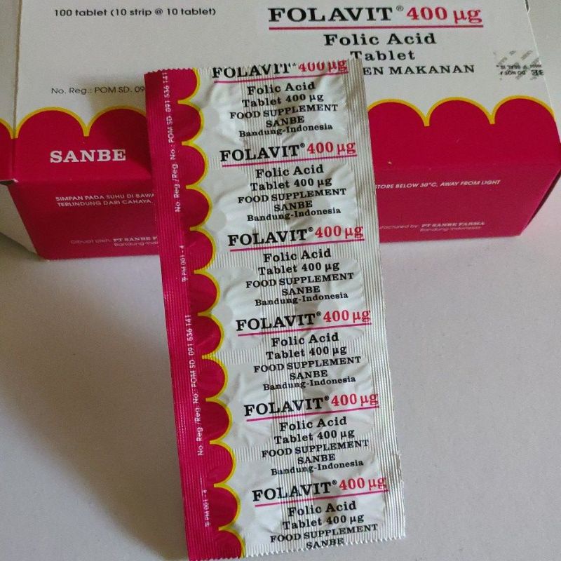 Jual FOLAVIT 400 mcg STRIPS ISI 10 TABLET ASAM FOLAT PROMIL dan HAMIL ...