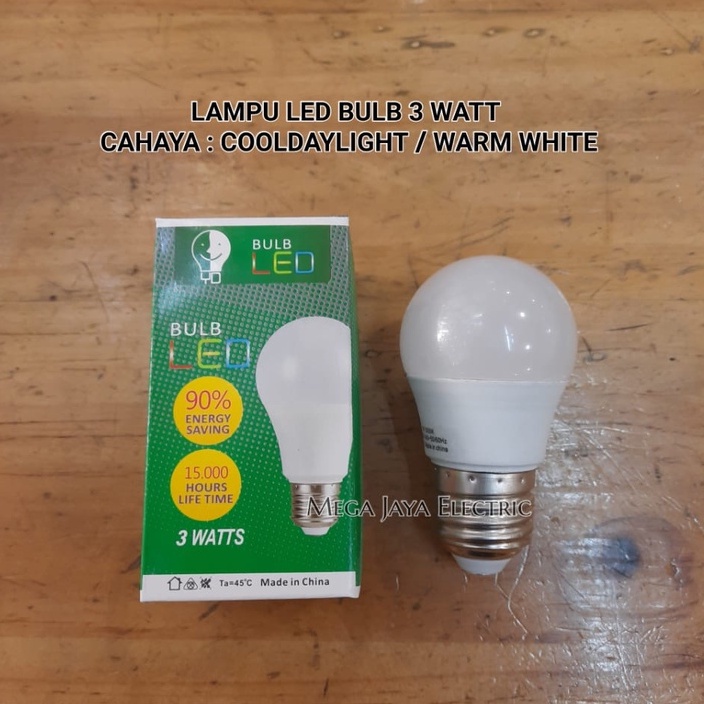 Jual LAMPU LED BULB 3 WATT / CAHAYA COOL DAYLIGHT / WARM WHITE | Shopee ...