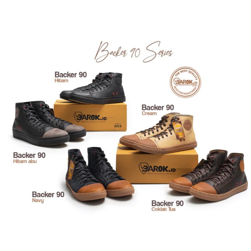 Jual BAROK.ID Backer 90 Classic Retro Sepatu Sneakers Casual Pria Hitam ...