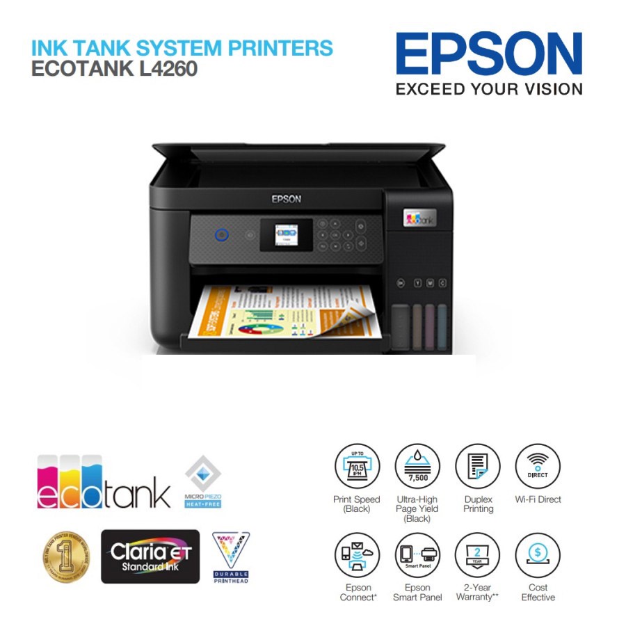 Jual Epson EcoTank L4260 Wifi All in One Duplex penerus tipe L4150 ...