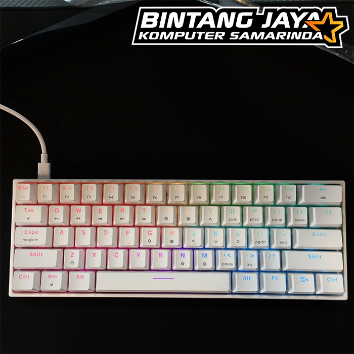 Jual Fantech MAXFIT61 MK857 60% Keyboard Gaming Mechanical Hitam - Red ...
