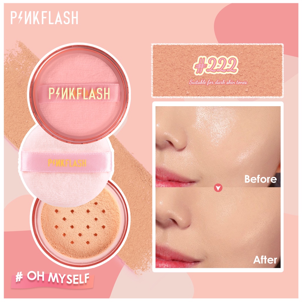 Jual PINKFLASH # OhMyself Loose powder Matte Translucent Oil-control ...