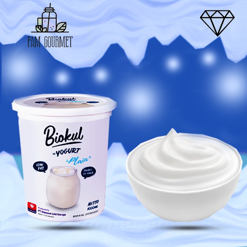 Jual Yogurt Biokul Stirred Plain Low Fat Diamond 1L | Shopee Indonesia