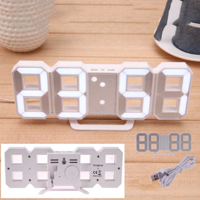 Jual Jam Meja Digital Dekorasi Rumah LED Clock Pajangan Jam Duduk Meja ...
